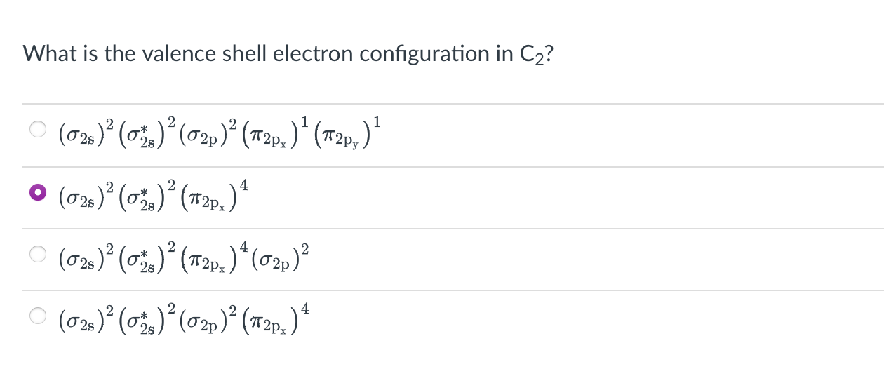 Solved What is the valence shell electron configuration in | Chegg.com