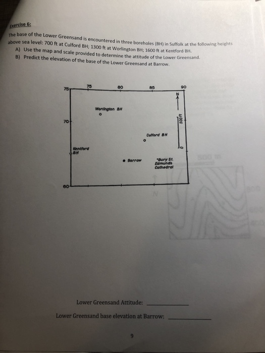 Solved vercise 6 The base of the Lower Greensand is | Chegg.com