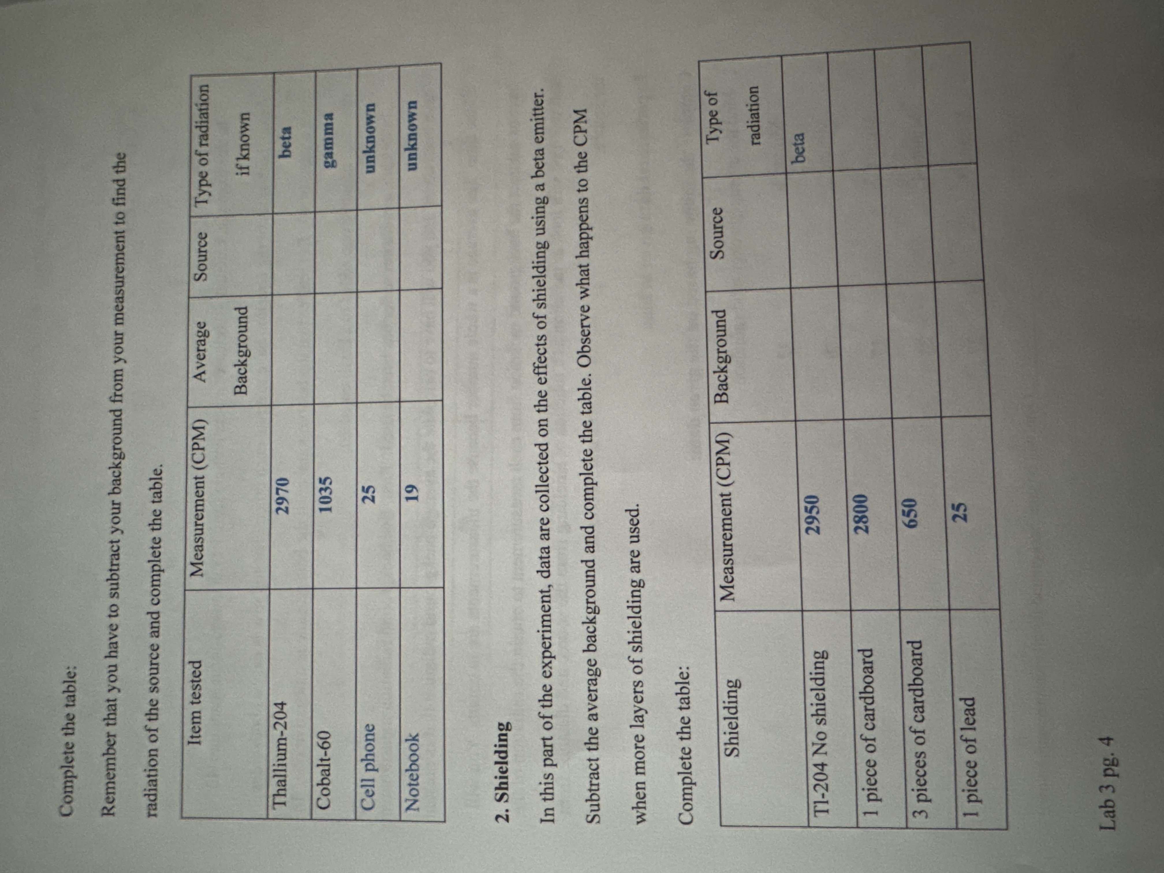 Solved Complete the table:Remember that you have to subtract | Chegg.com
