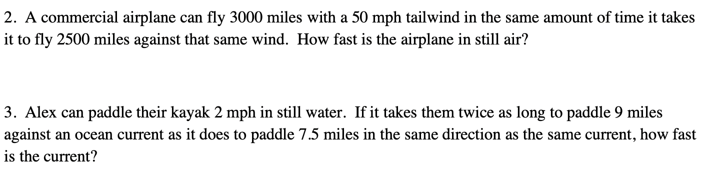 Solved It says to use distance=rate*time or, for | Chegg.com