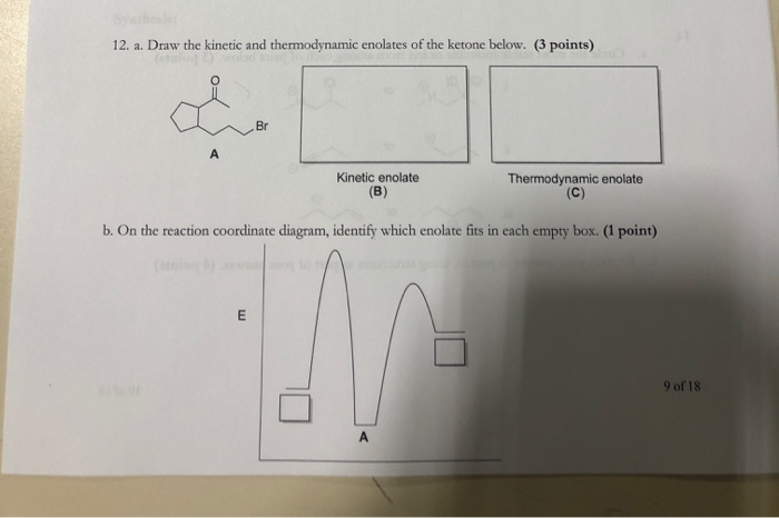 Solved 12. a. Draw the kinetic and thermodynamic enolates of | Chegg.com