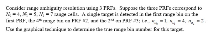 Solved Consider range ambiguity resolution using 3 PRFs. | Chegg.com