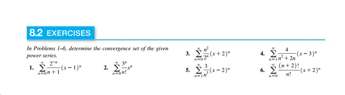 Solved In Problems 1-6, determine the convergence set of the | Chegg.com