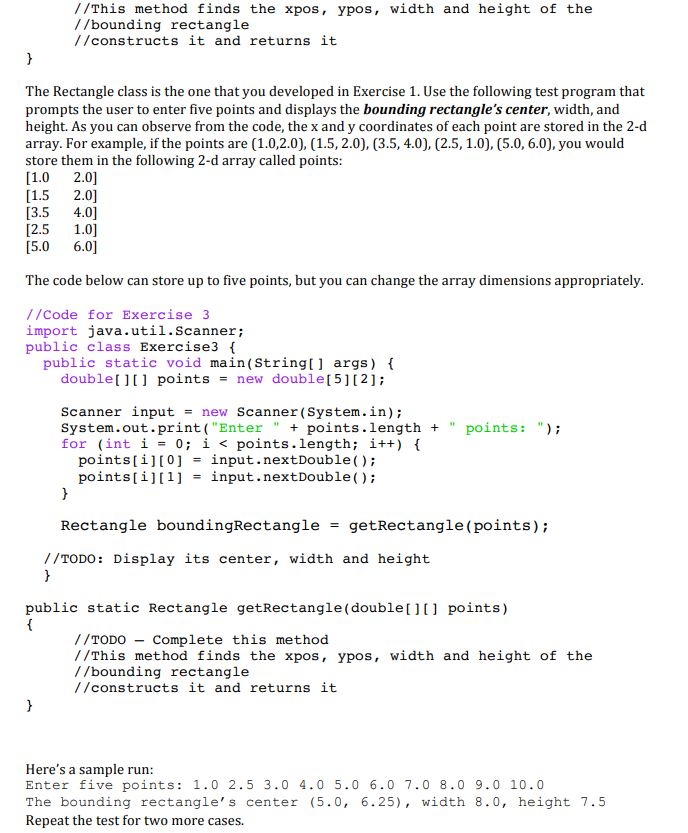 Solved Exercise 3: A bounding rectangle is the minimum | Chegg.com