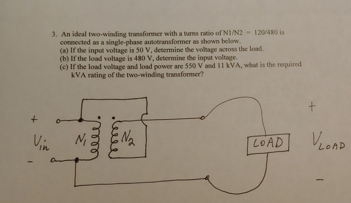 Solved 3. An ideal two-winding transformer with a turns | Chegg.com