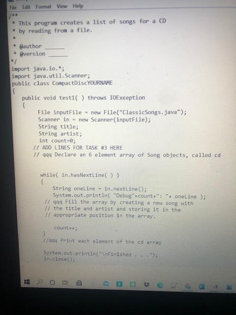Solved File Edit Format View Help • This program creates a | Chegg.com