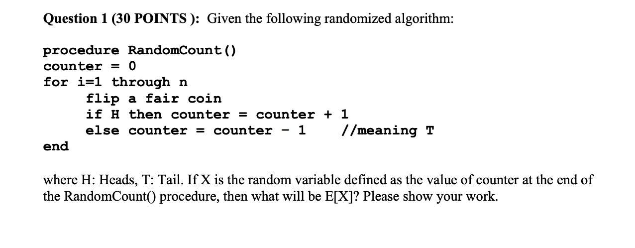 Solved Question 1 (30 POINTS ): Given the following | Chegg.com