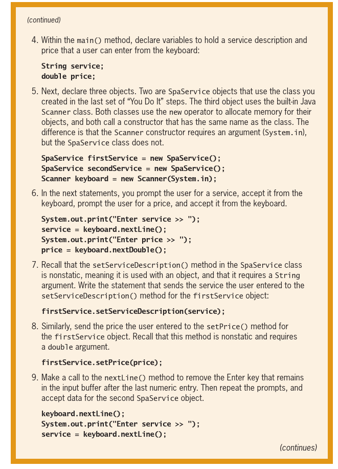 Solved You Do It Declaring and Using Objects In the last | Chegg.com