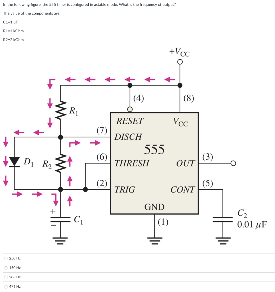 Solved In the following figure, the 555 timer is configured | Chegg.com
