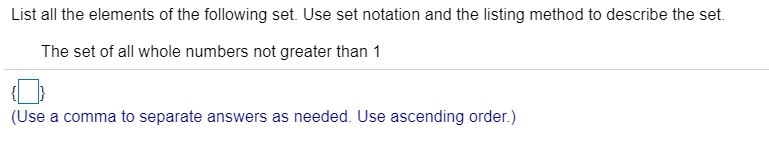 Solved List all the elements of the following set. Use set | Chegg.com