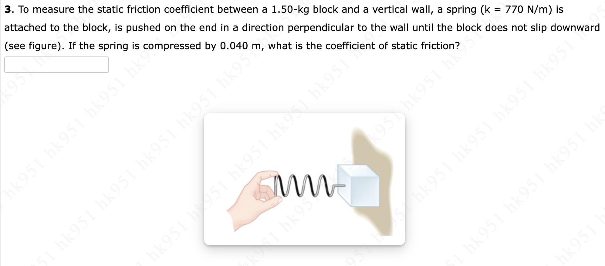 Solved 3. To measure the static friction coefficient between | Chegg.com