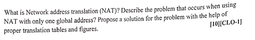 Solved What is Network address translation (NAT)? Describe | Chegg.com