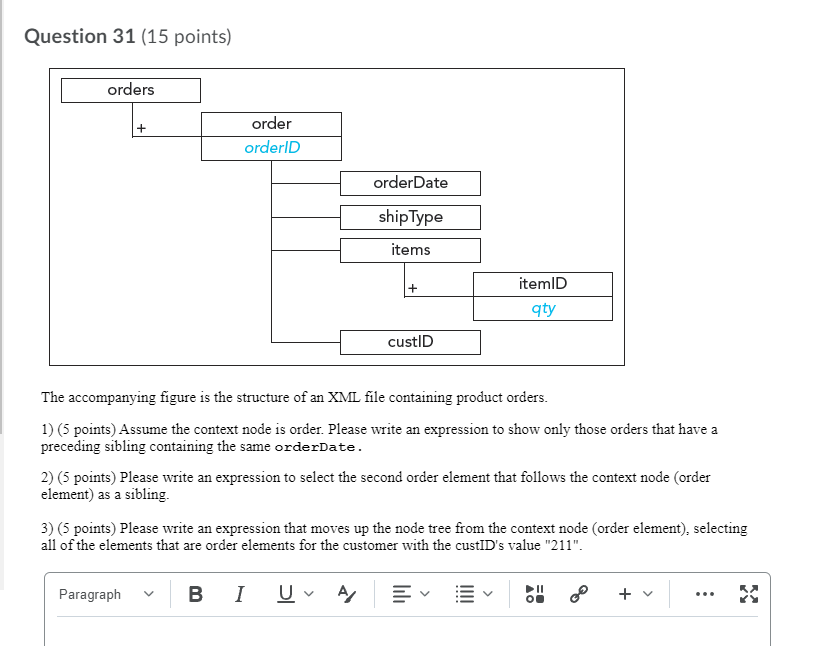 Solved Question 31 (15 points) orders + order orderlD | Chegg.com