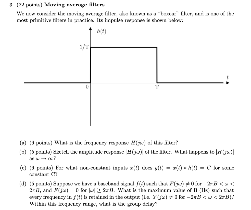 Solved a) (6 points) What is the frequency response H(jω) of | Chegg.com
