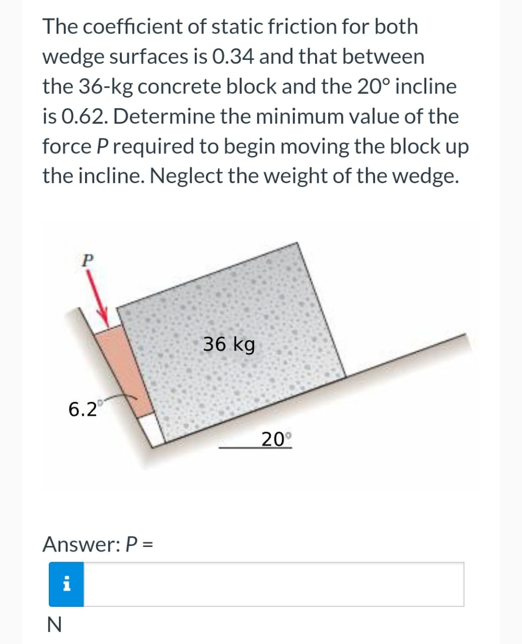 Solved The coefficient of static friction for bothwedge | Chegg.com