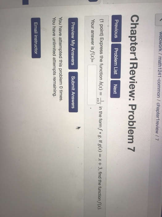 Solved Webwork /math 1241-common / chapter1review / 7 | Chegg.com