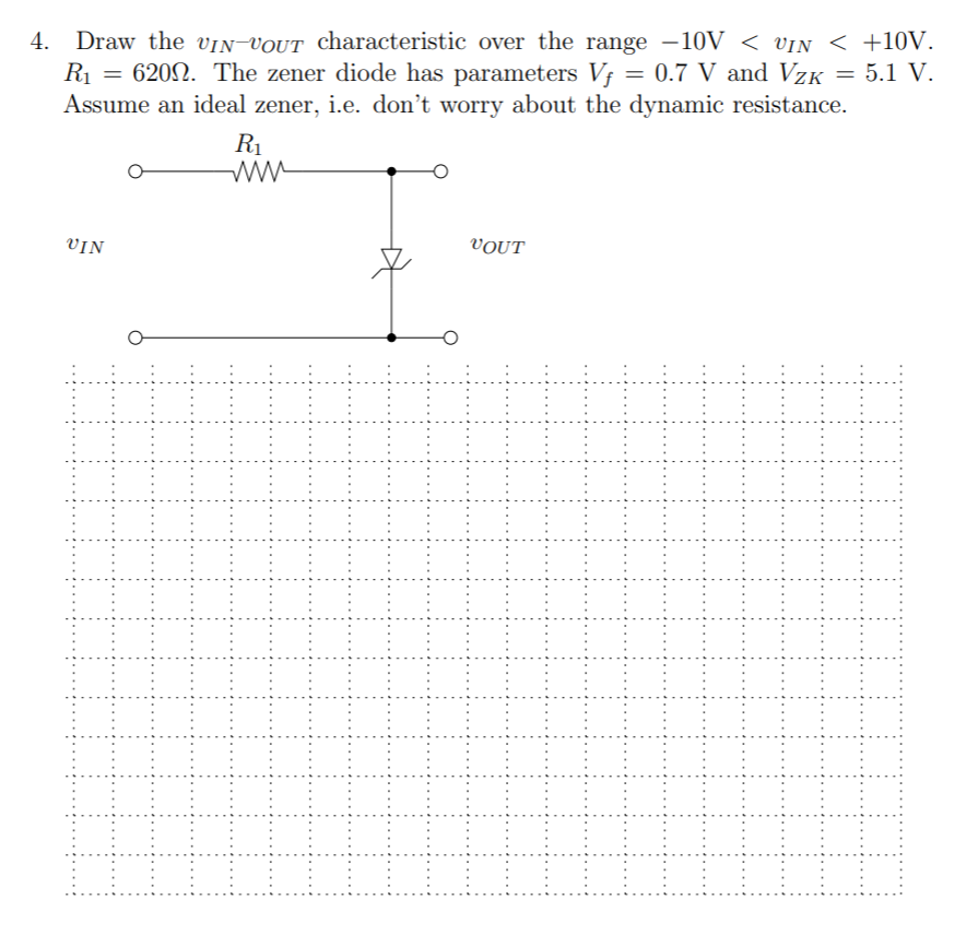 Solved 4. Draw the vin-VOUT characteristic over the range | Chegg.com