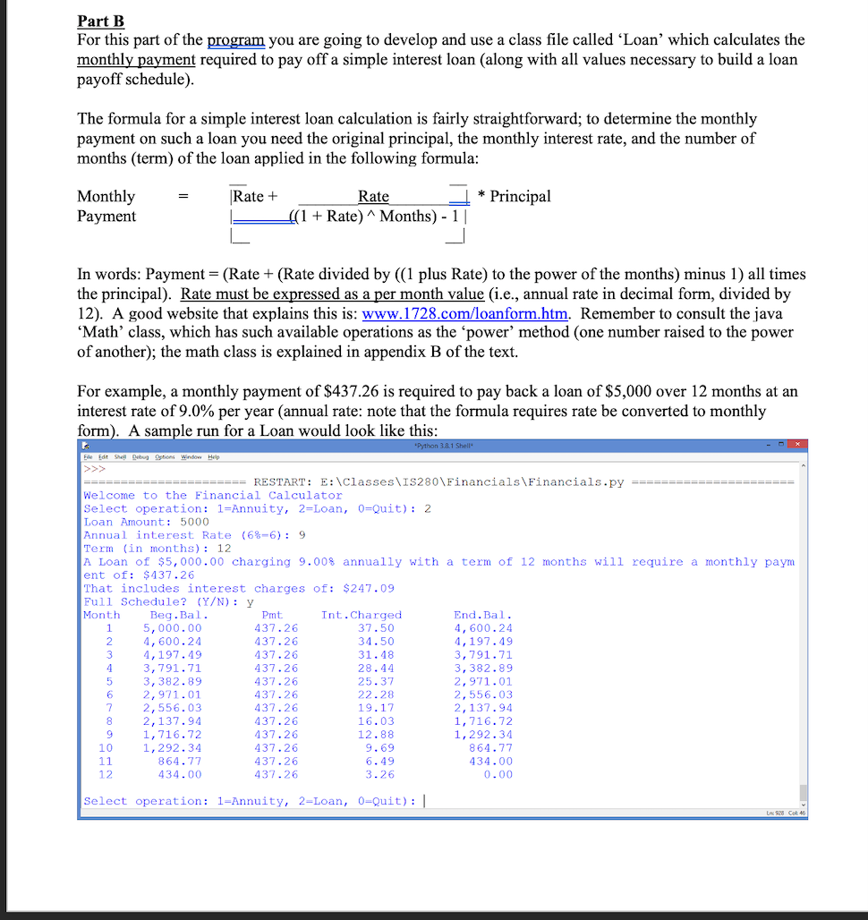 Solved Part B For this part of the program you are going to | Chegg.com