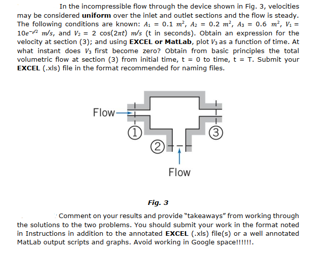 Solved In the incompressible flow through the device shown | Chegg.com