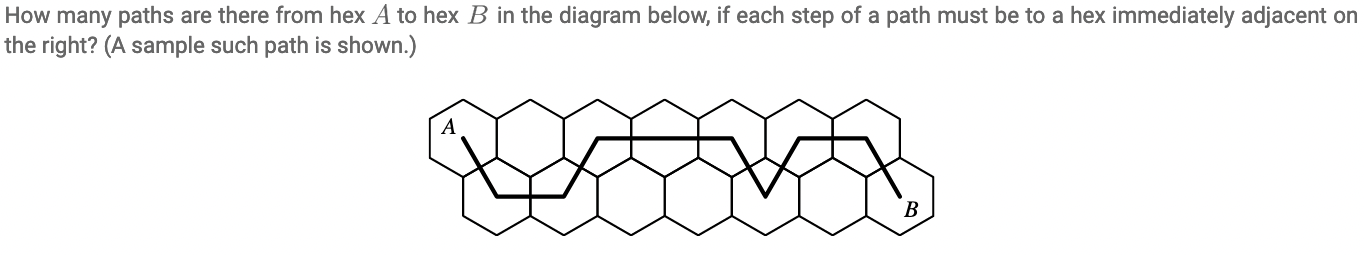 Solved How many paths are there from hex A to hex B in the | Chegg.com