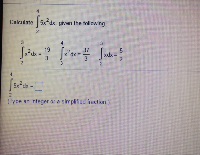Solved Calculate (7x+x2) dx, given the following. x 2 271 r | Chegg.com