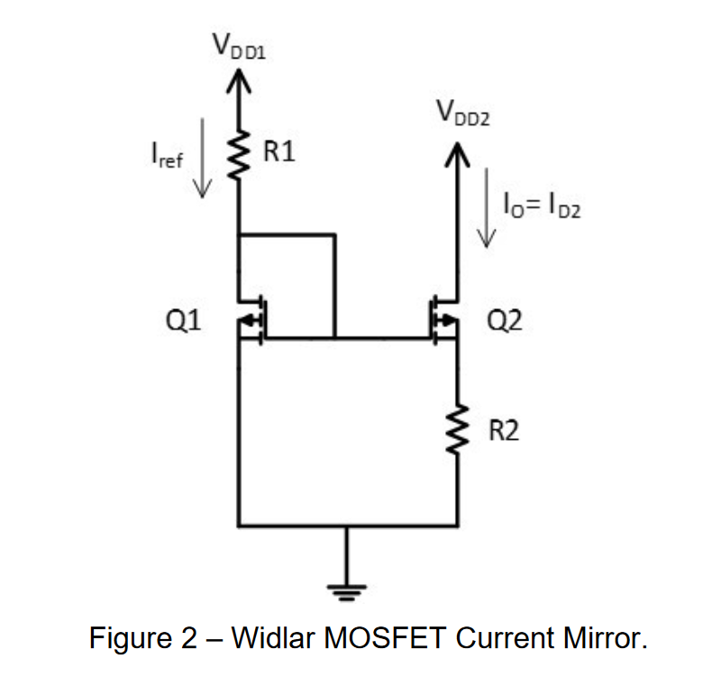 Solved VDD1 = VDD2 = 5V R1 = 2.885KΩ Io = 0.1 mA If you | Chegg.com