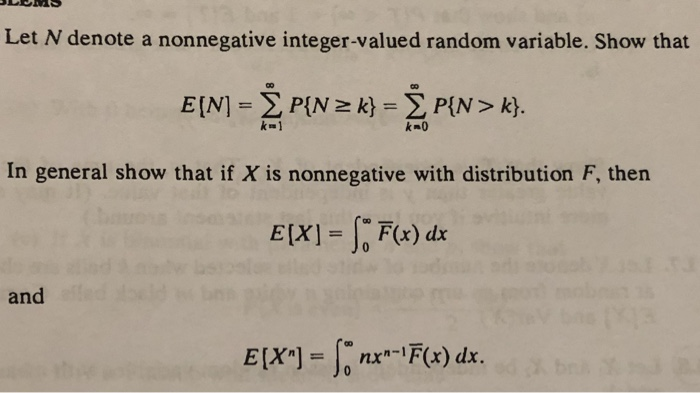 Solved Let N denote a nonnegative integer-valued random | Chegg.com