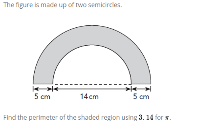 Solved The figure is made up of two semicircles. - - - - - - | Chegg.com