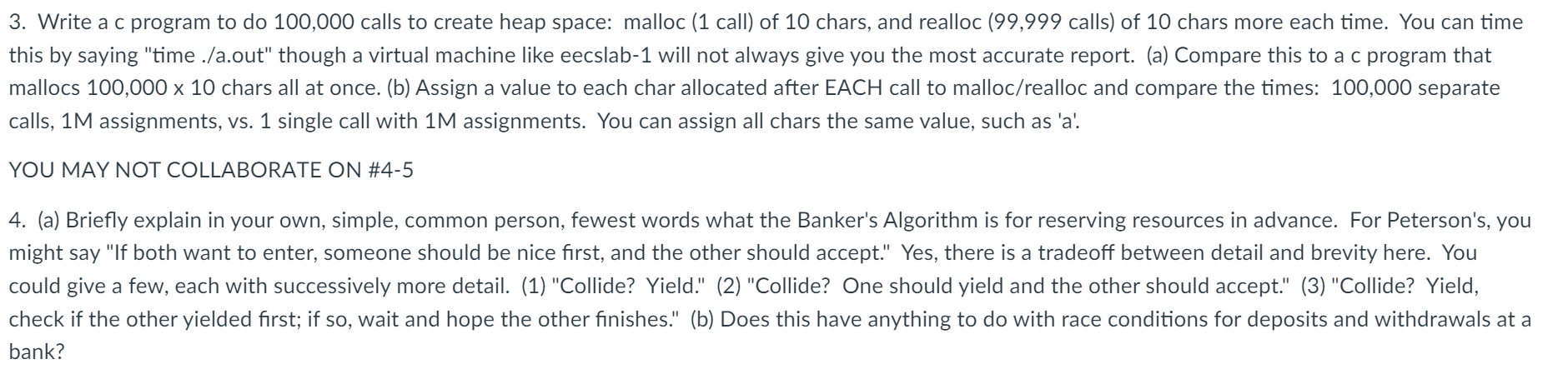 Solved 3. Write a c program to do 100,000 calls to create | Chegg.com