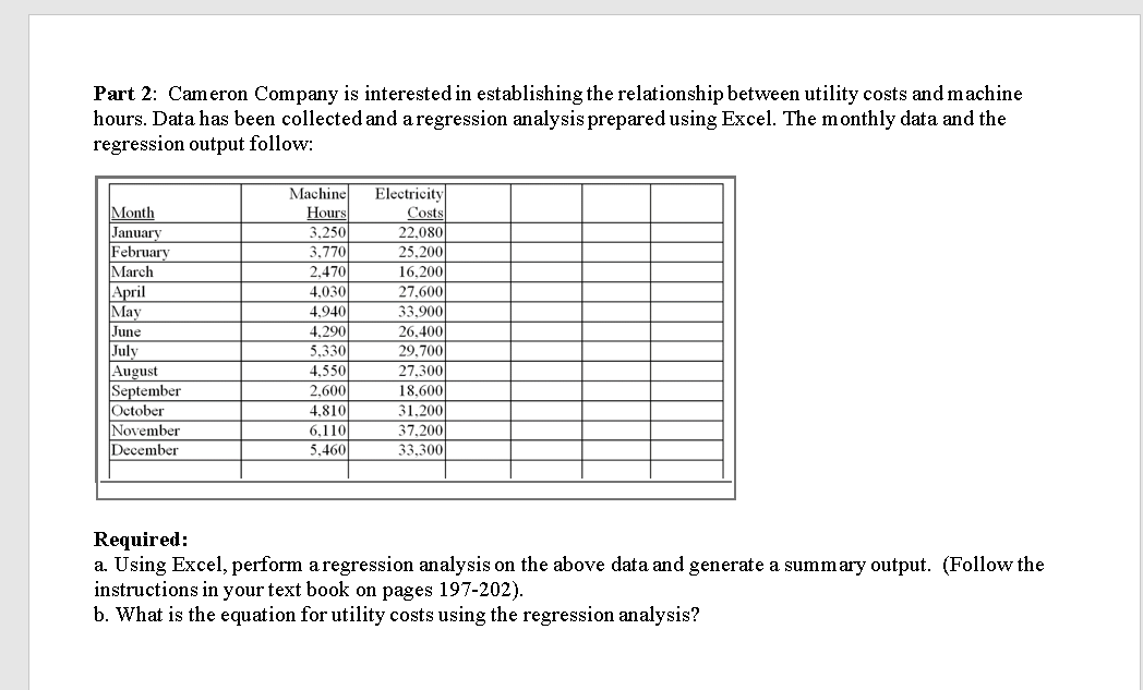 Solved Part 2: Cameron Company is interested in establishing | Chegg.com