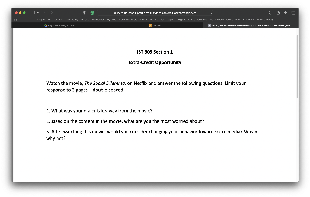 Solved Watch the movie, The Social Dilemma, on Netflix and | Chegg.com