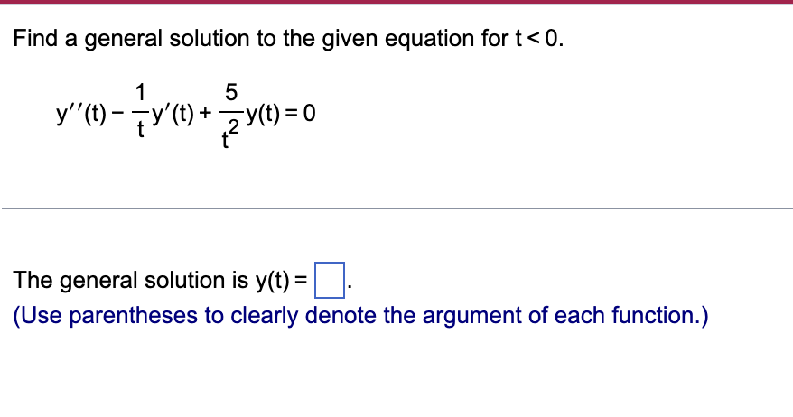 Solved Find a general solution to the given equation for | Chegg.com
