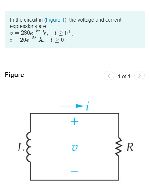 Solved In the circuit in (Figure 1), the voltage and current | Chegg.com