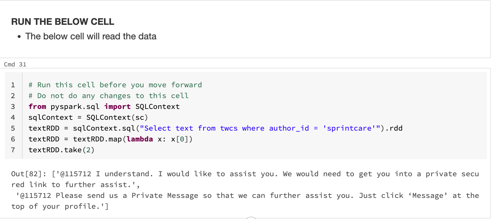 Solved RUN THE BELOW CELL The below cell will read the data | Chegg.com