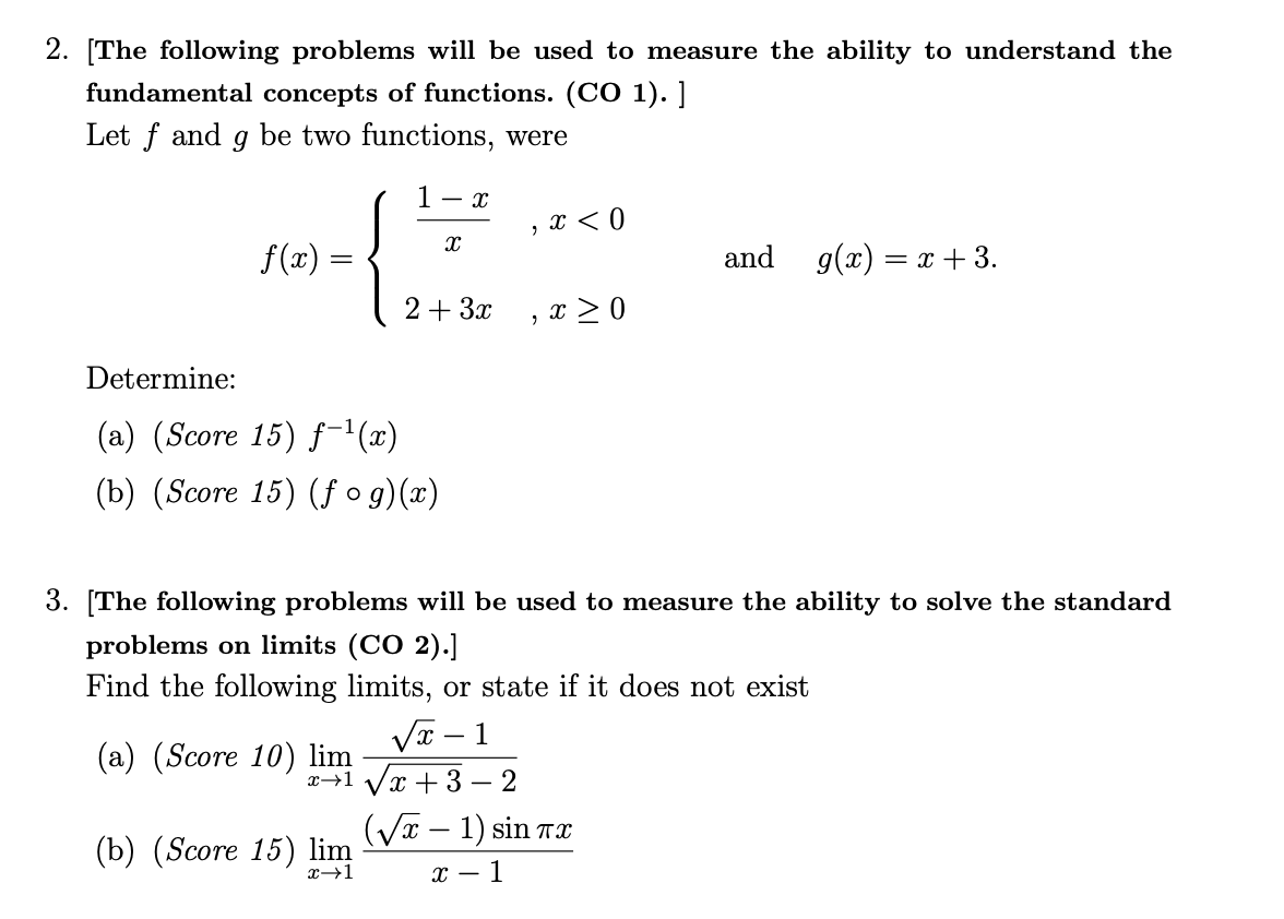 Solved 2. [The following problems will be used to measure | Chegg.com