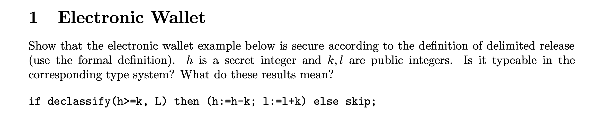 Solved 1 Electronic Wallet Show that the electronic wallet | Chegg.com