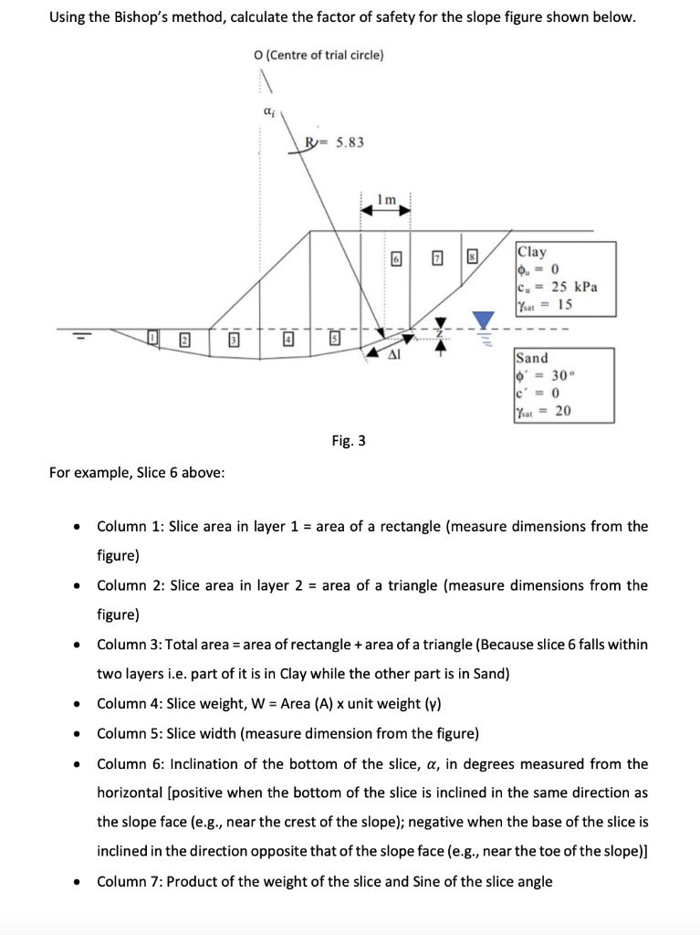 Using the Bishop's method, calculate the factor of | Chegg.com