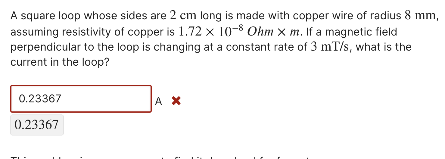 Solved A square loop whose sides are 2 cm long is made with | Chegg.com