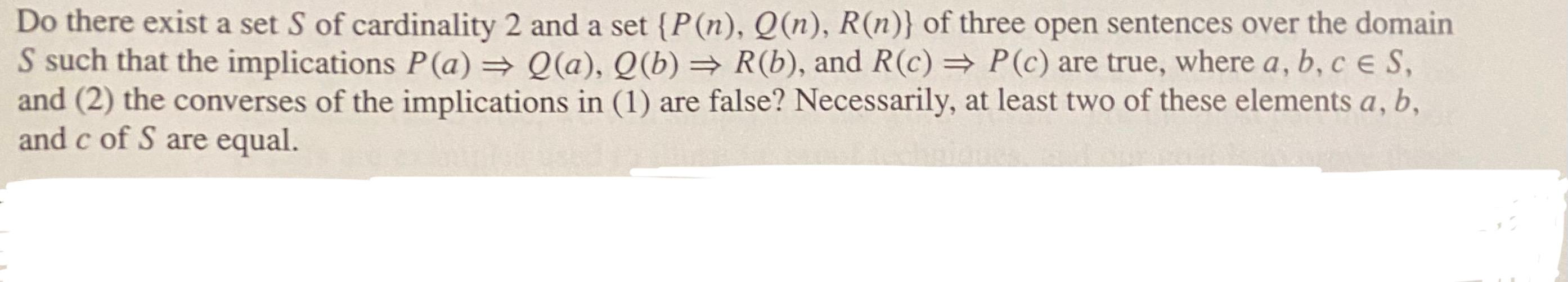 Solved Do there exist a set S of cardinality 2 and a set | Chegg.com