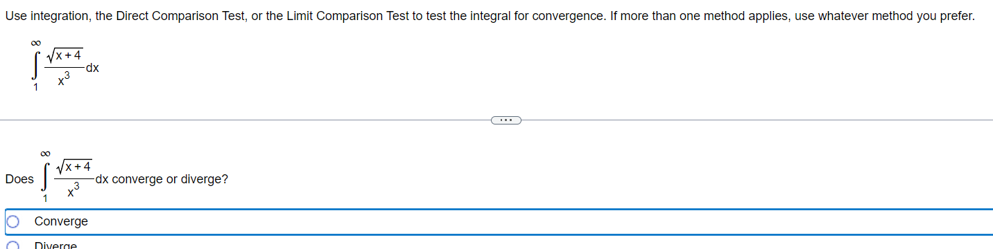 Solved Use integration, the Direct Comparison Test, or the | Chegg.com