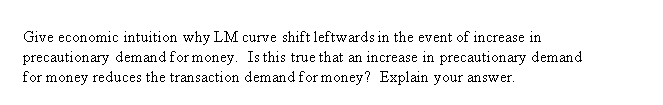 Solved Give economic intuition why LM curve shift leftwards | Chegg.com
