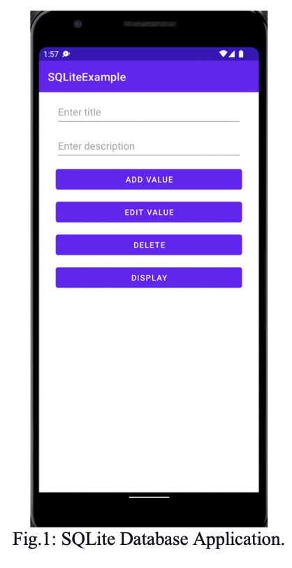 Solved Create an SQLite database application similar to the | Chegg.com