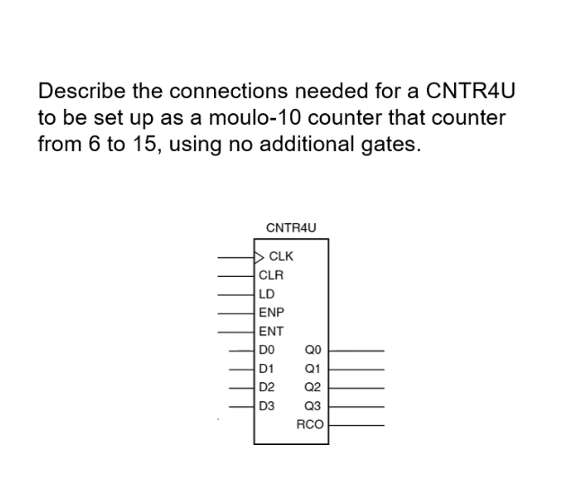 Solved Describe the connections needed for a CNTR4U to be | Chegg.com