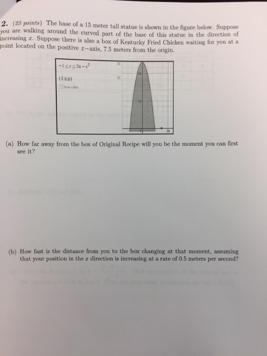 The base of a 15 meter tall statue is shown in the | Chegg.com