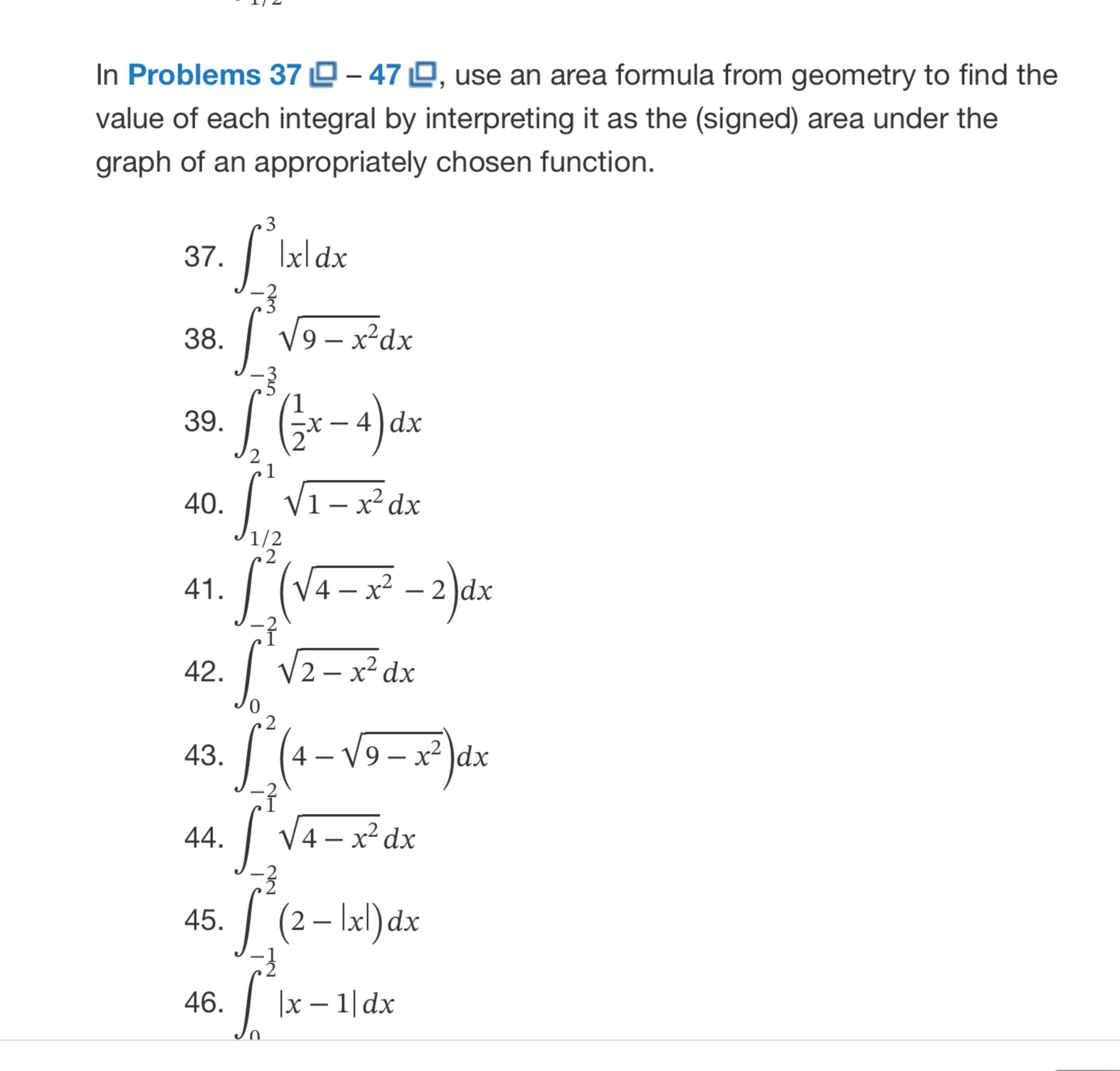 Solved In Problems 37 므 - 47 므, ﻿use an area formula from | Chegg.com