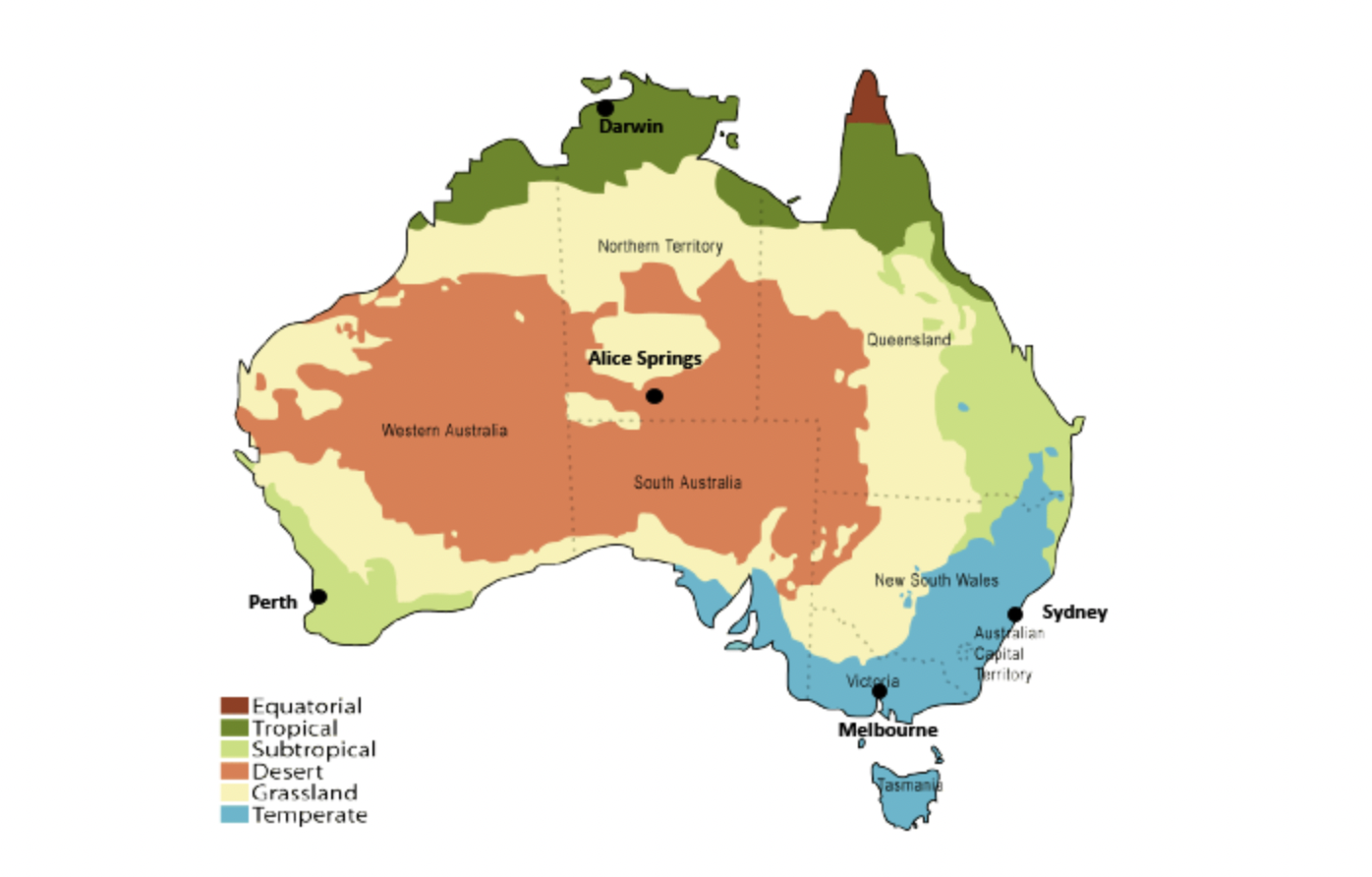 fig 1) map of Australia showing the location of | Chegg.com