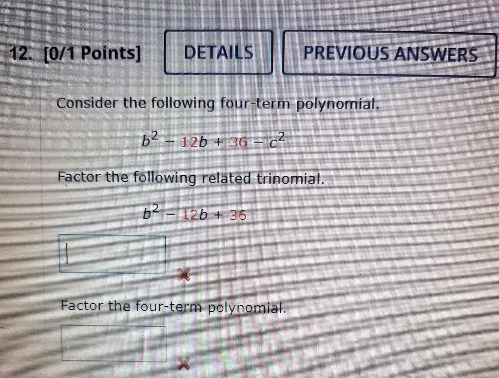 Solved 12. [0/1 Points] DETAILS PREVIOUS ANSWERS Consider | Chegg.com