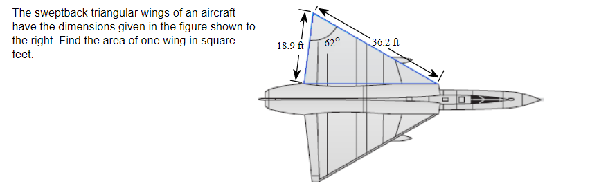 Solved The sweptback triangular wings of an aircraft have | Chegg.com
