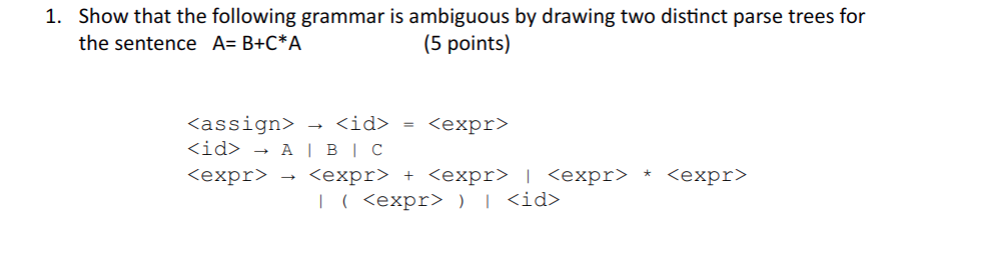 Solved Show that the following grammar is ambiguous by | Chegg.com