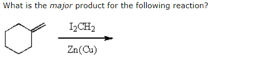 Solved What is the major product for the following reaction? | Chegg.com